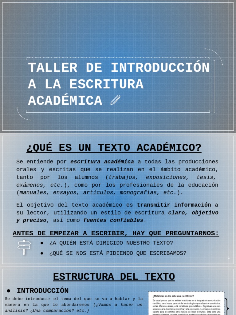 Taller de Introduccion A La Escritura Académica | PDF | Ensayos