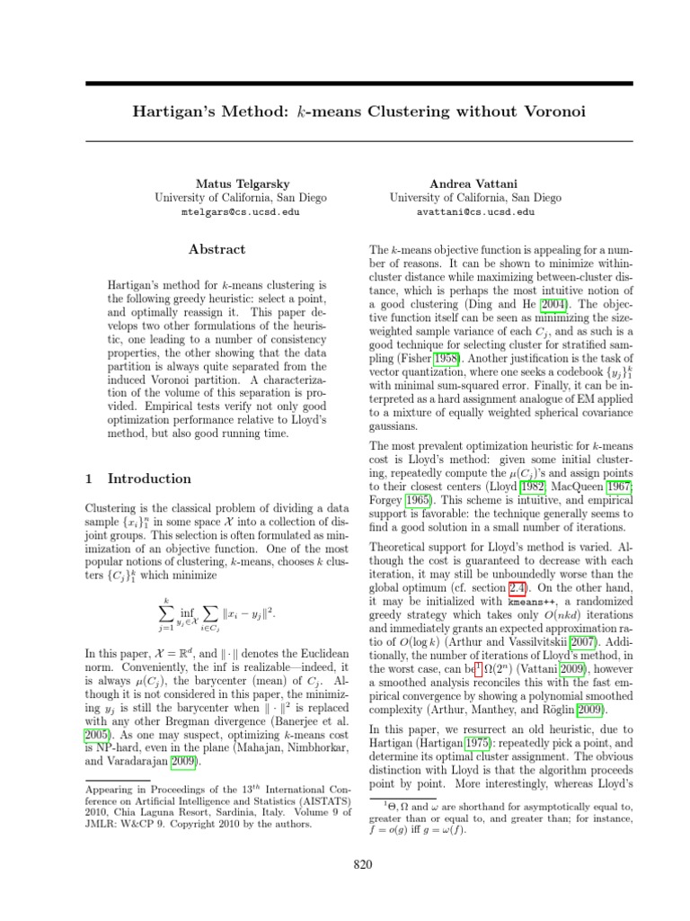Hart Ing Tons Method | PDF | Cluster Analysis | Mathematical Concepts