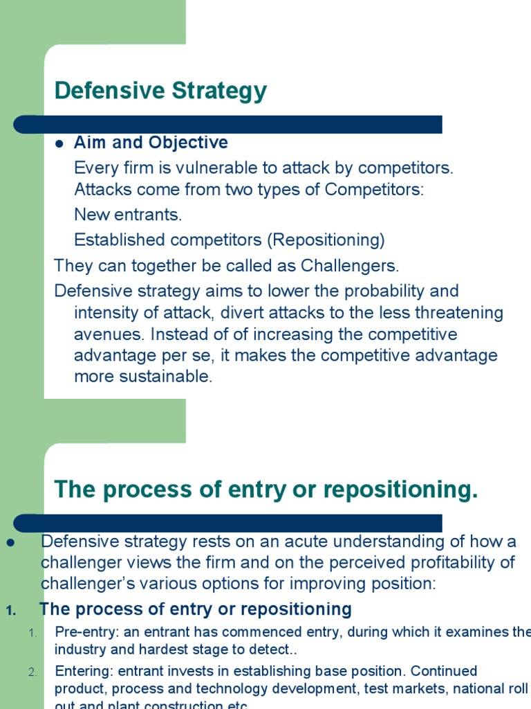 Defensive Strategy | Deterrence Theory | Profit (Economics)