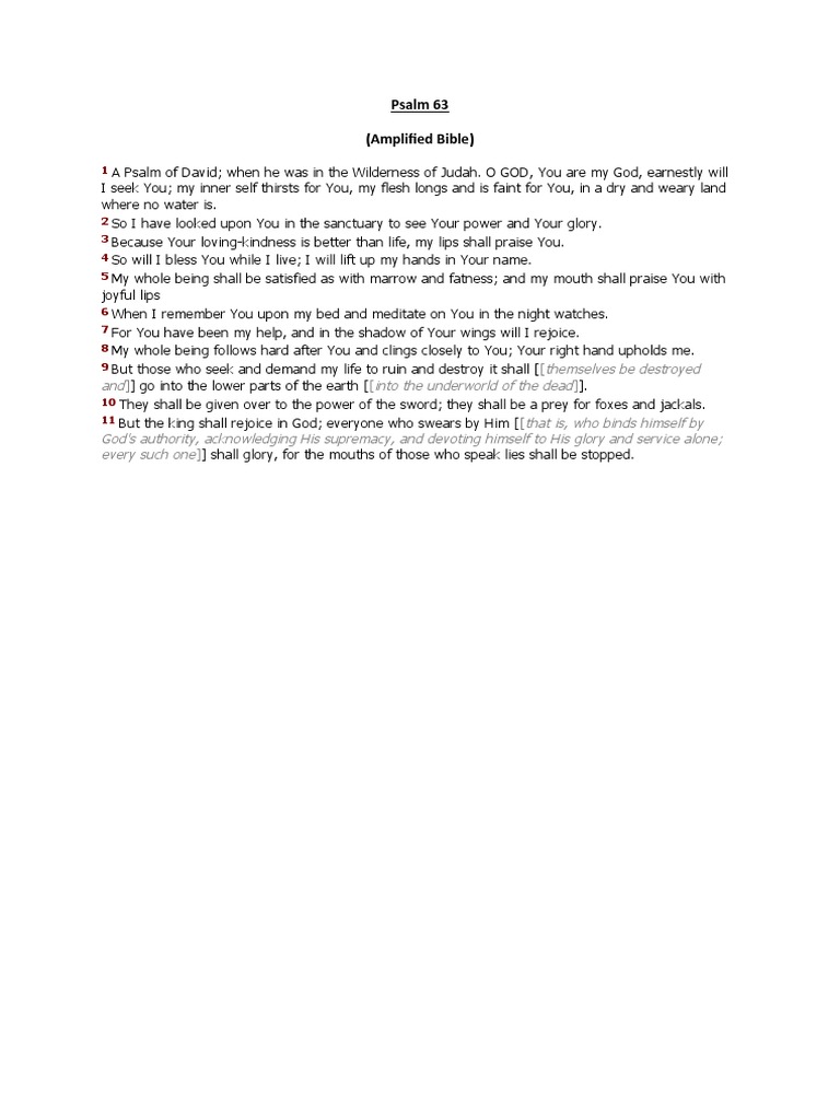 Psalm 63: Seeking God in Wilderness | PDF
