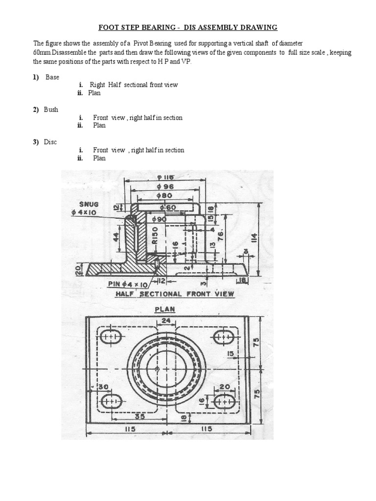 Foot Step Bearing Assembly Drawing | PDF | Manufactured Goods | Nature