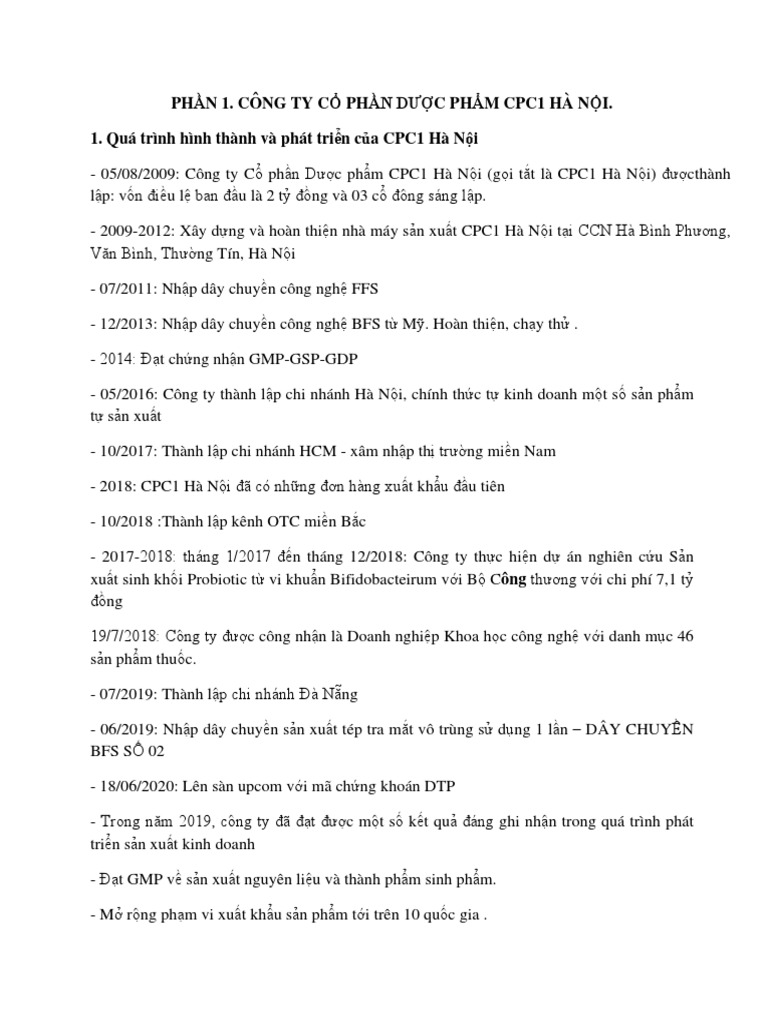 PHẦN 1 Công ty CPC1 Hà Nội | PDF