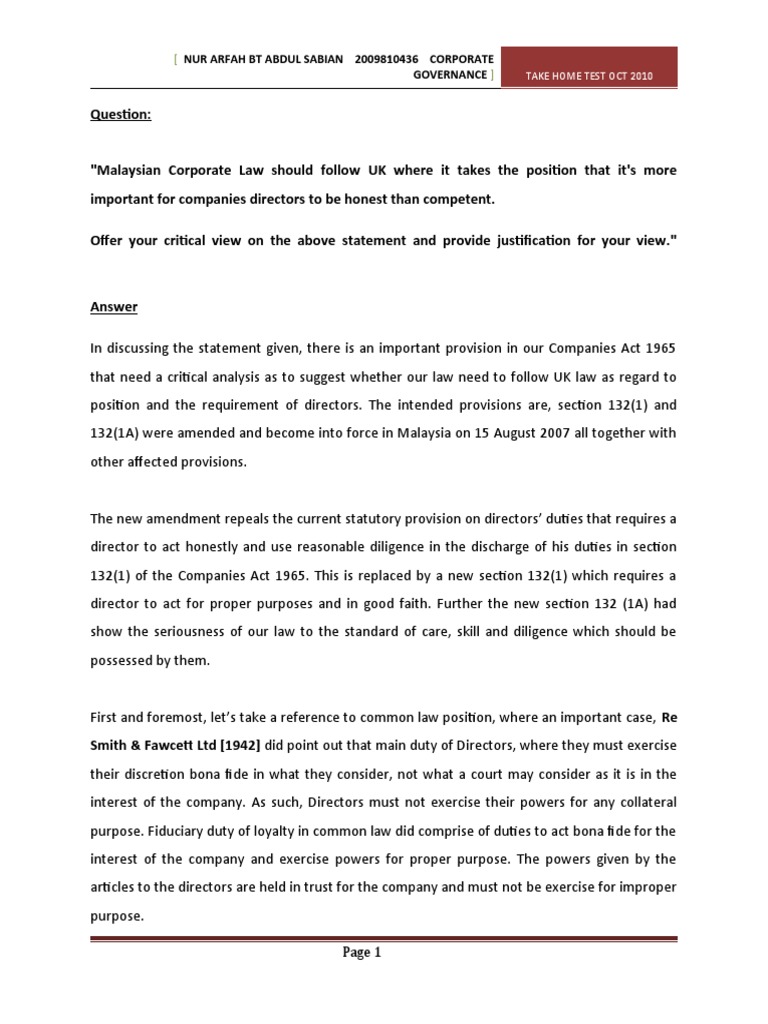 CG Take Home Test | PDF | Good Faith | Civil Law (Legal System)