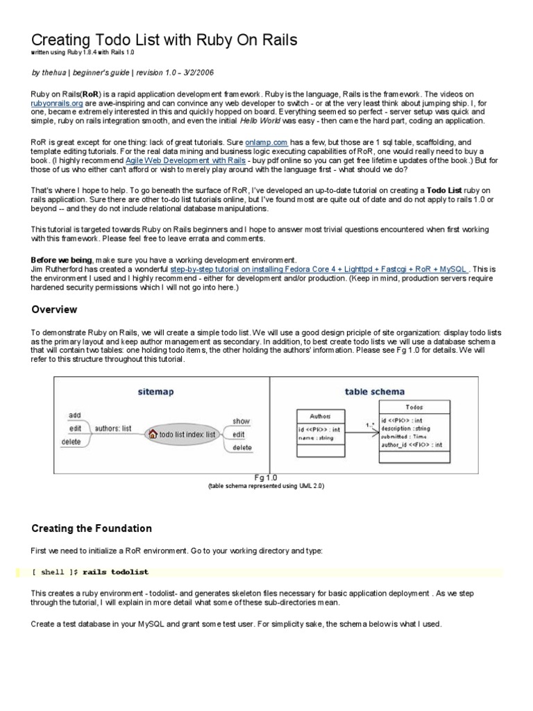 Create Todo List Ruby On Rails | PDF | Ruby On Rails | Scripting Language