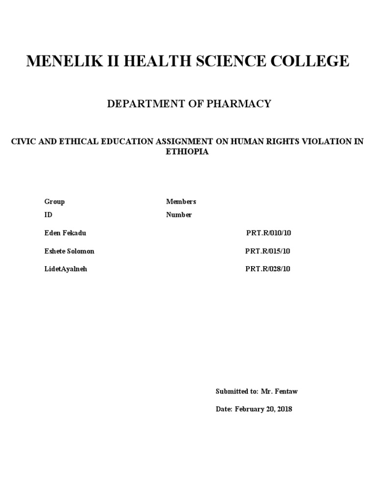 Civic Cover Page With Assignment | PDF | Government And Personhood ...