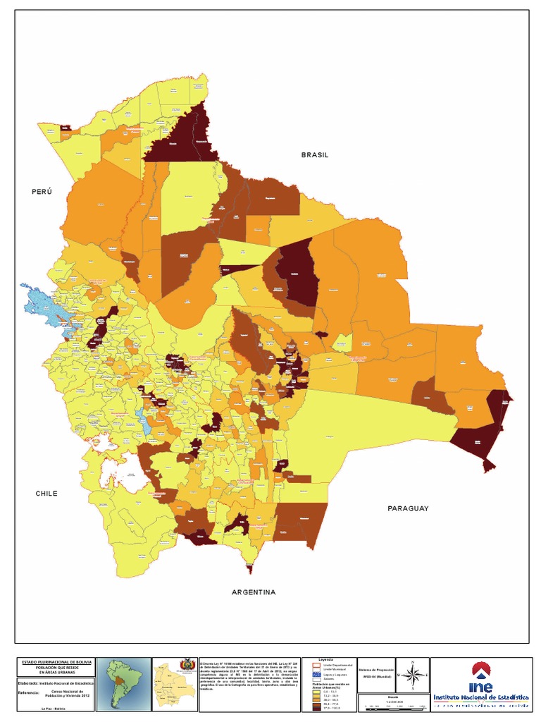 Mapa Bolivia Densidad Población 2020 | PDF | Bolivia