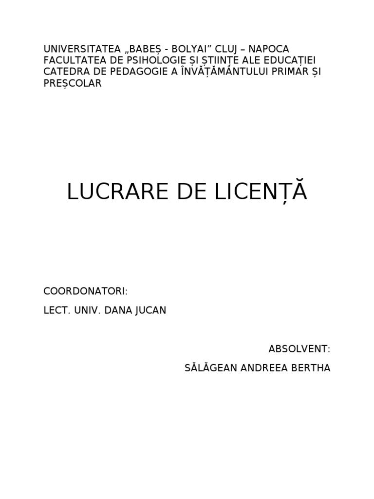 LICENTA Final Licenta | PDF