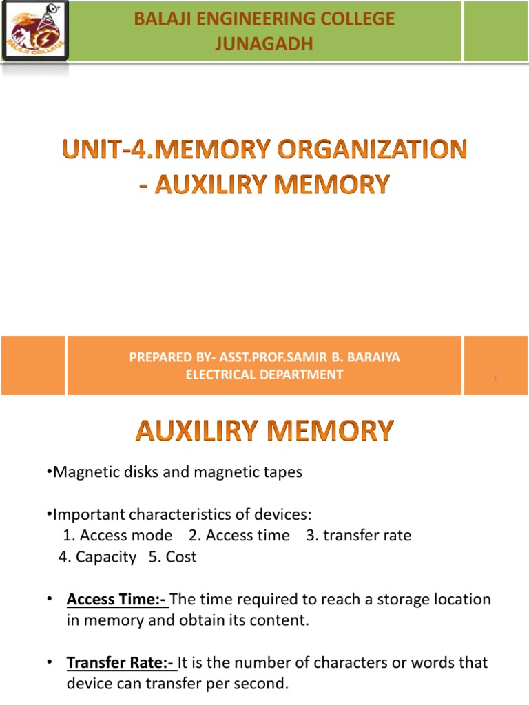 Chapter 4 (Auxiliary Memory) | PDF