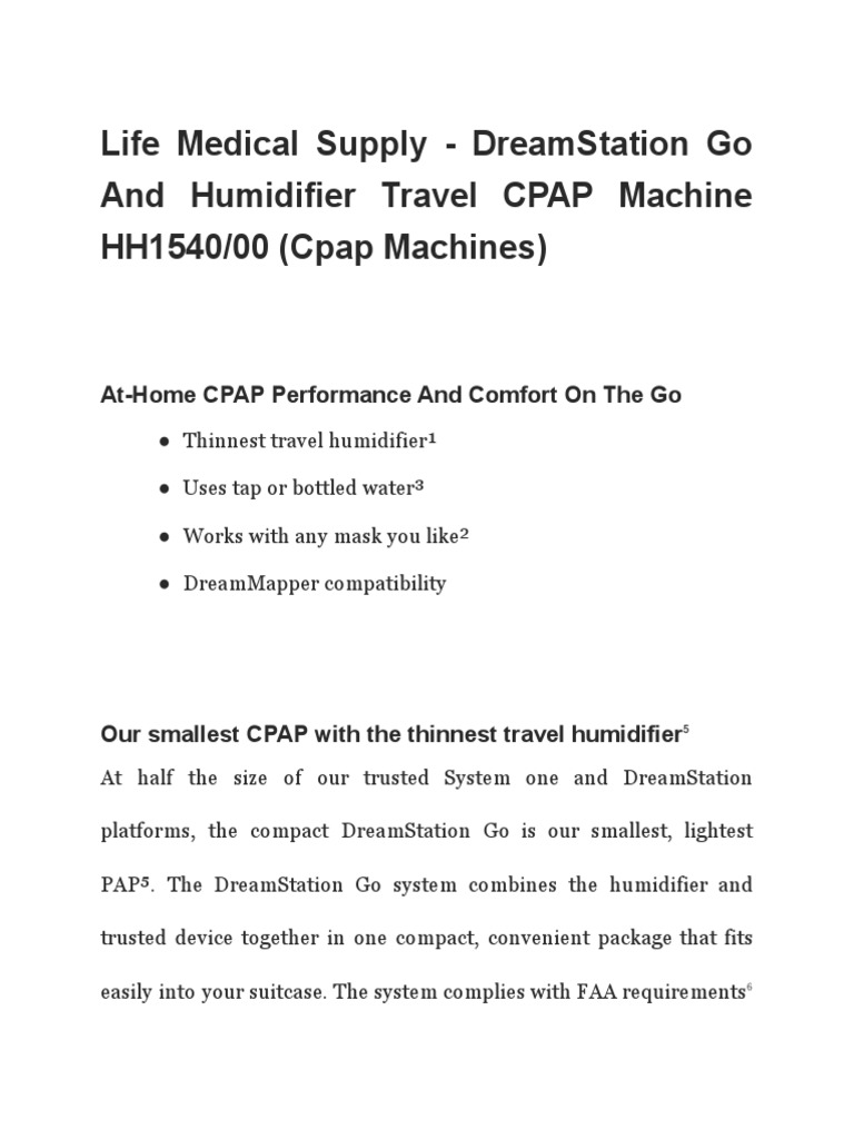 Life Medical Supply - DreamStation Go and Humidifier Travel CPAP ...