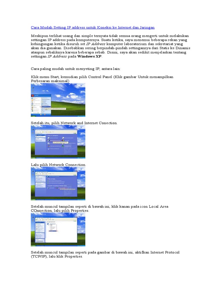 Panduan Setting IP Address di Windows XP | PDF | Komputer | Teknologi ...