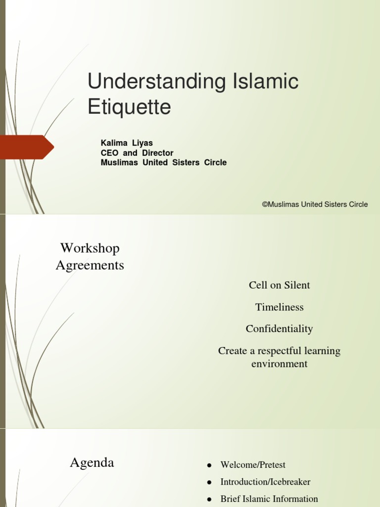 Uie Aw. Islamic Etiquette Training - PPT Embedded | PDF | Ramadan | Fasting