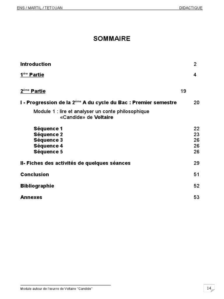 Candide Module | PDF | Candide | Pédagogie