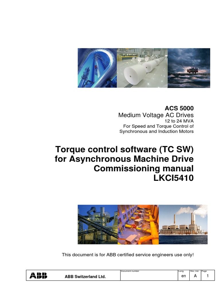 03 - ACS 5000AD TC SW Commissioning Manual | PDF | Electric Motor ...