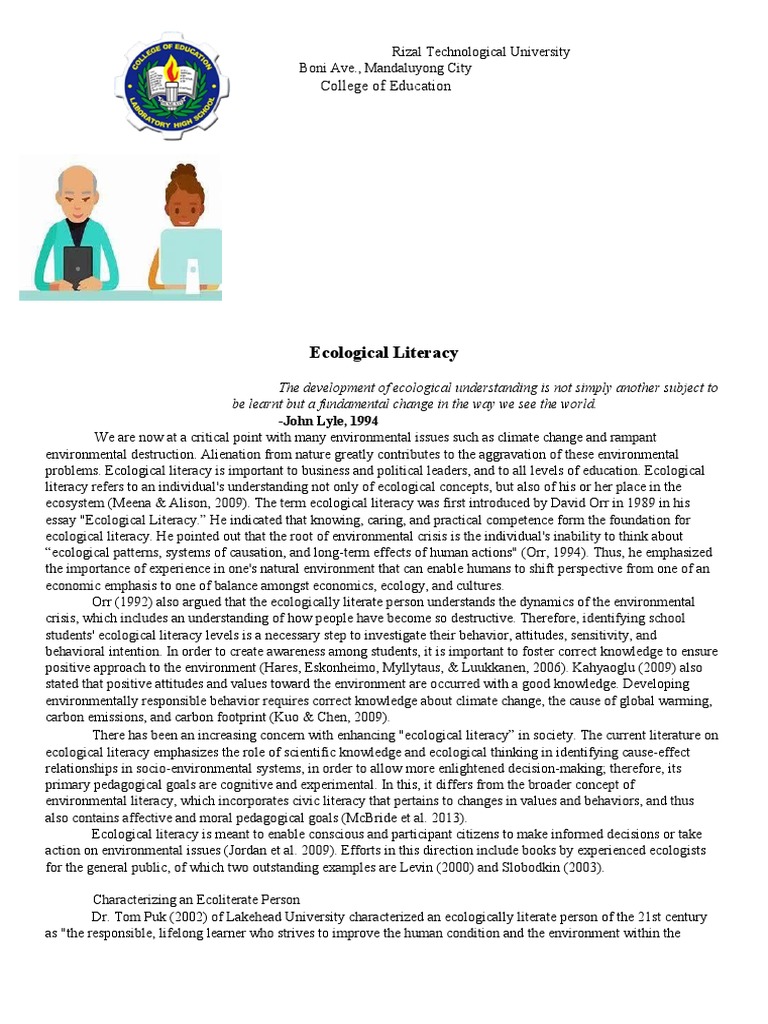 Ecological Literacy: College of Education | PDF | Sustainability | Ecology