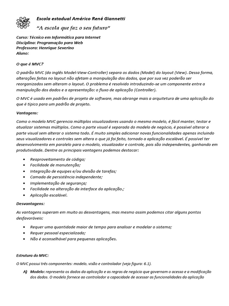 Modelo MVC | PDF | Model-View – Controller (MVC) | Informática