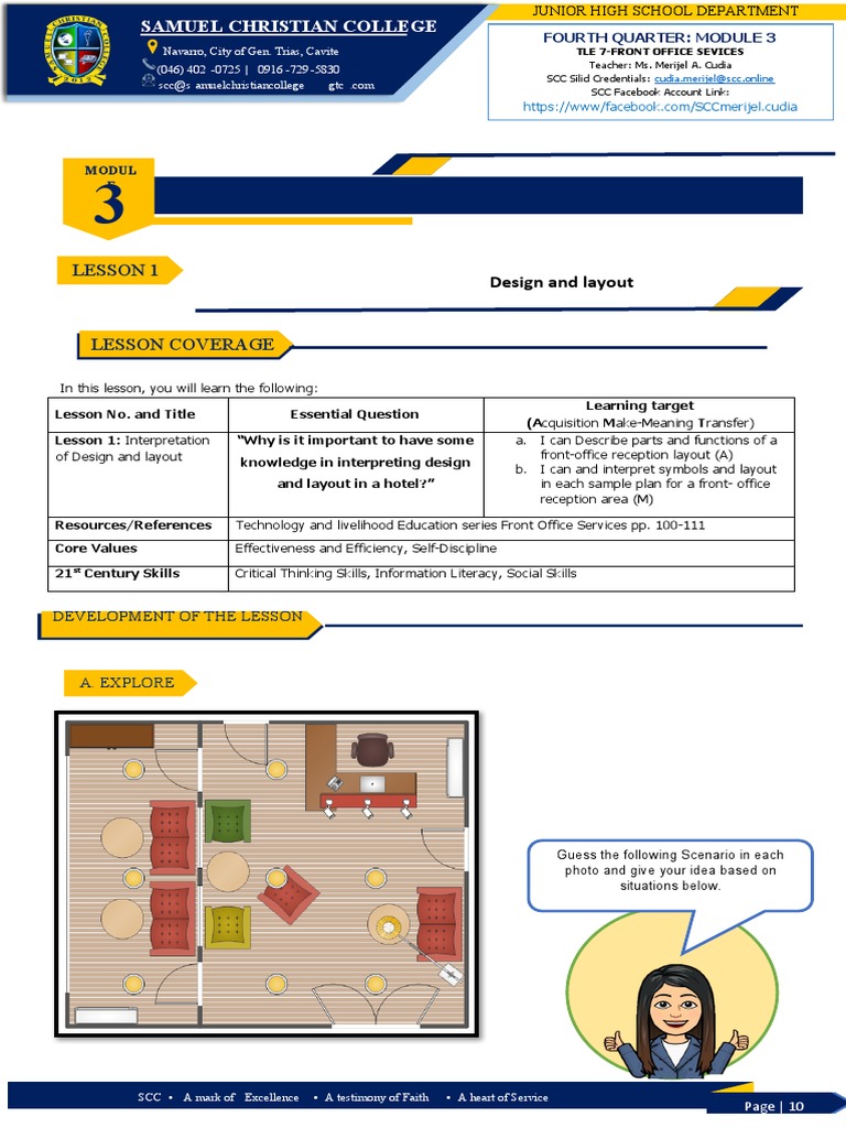 Front Office Services: Lesson 1 | PDF | Technical Drawing | Cognition