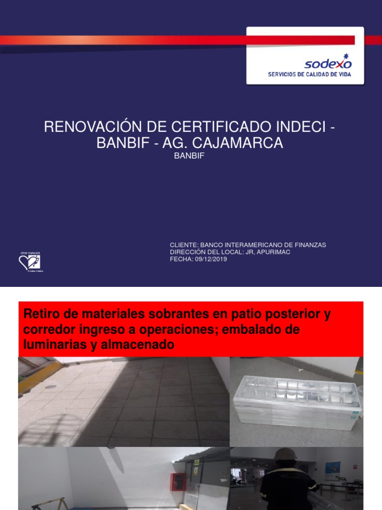 Informe Renovación de Certificado de Indeci Agencia Banbif | PDF