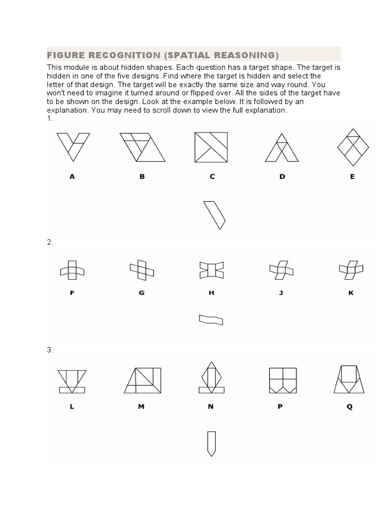 Figure Recognition (Spatial Reasoning) | PDF