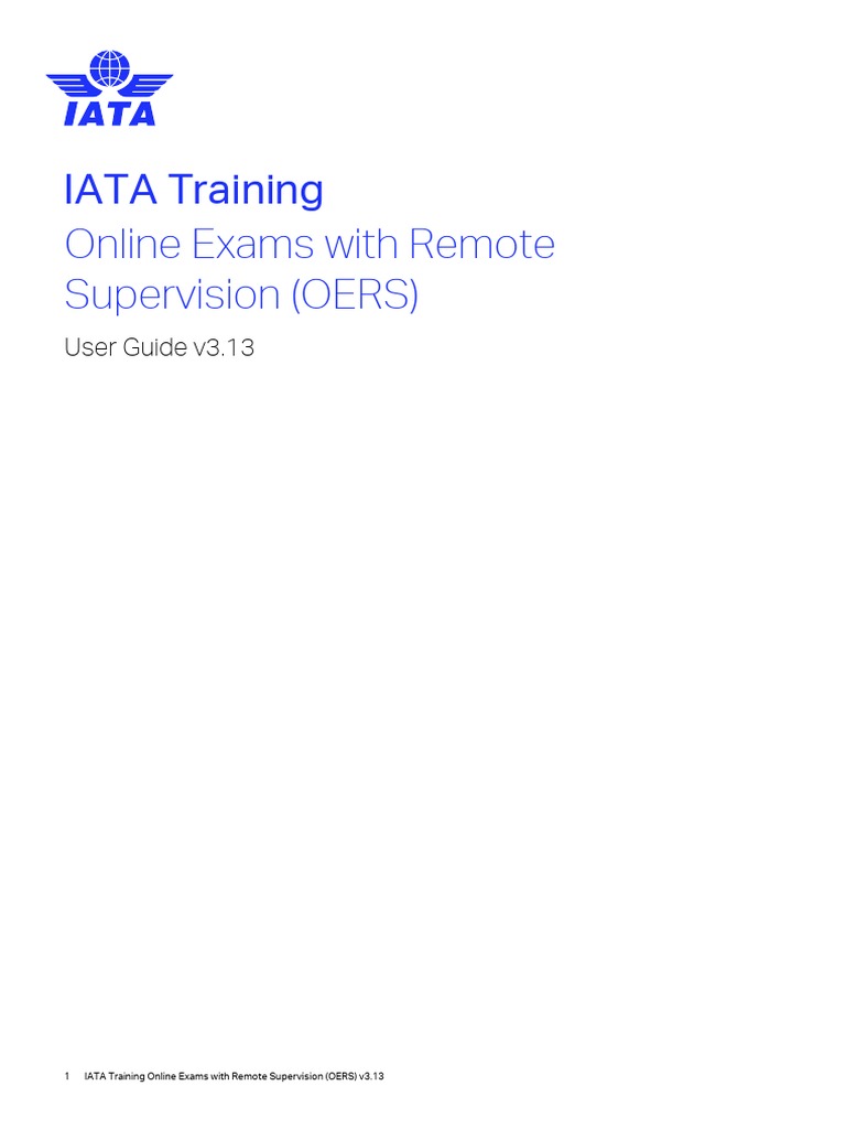 IATA Online Exam User Guide v3.13 | PDF | Identity Document | Test ...