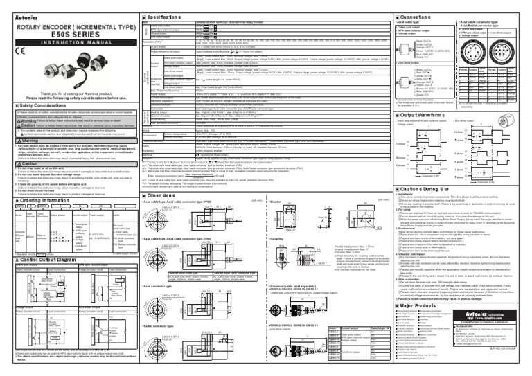 Manual Encoder Rotatorio E50S | PDF | Electrical Connector | Insulator ...