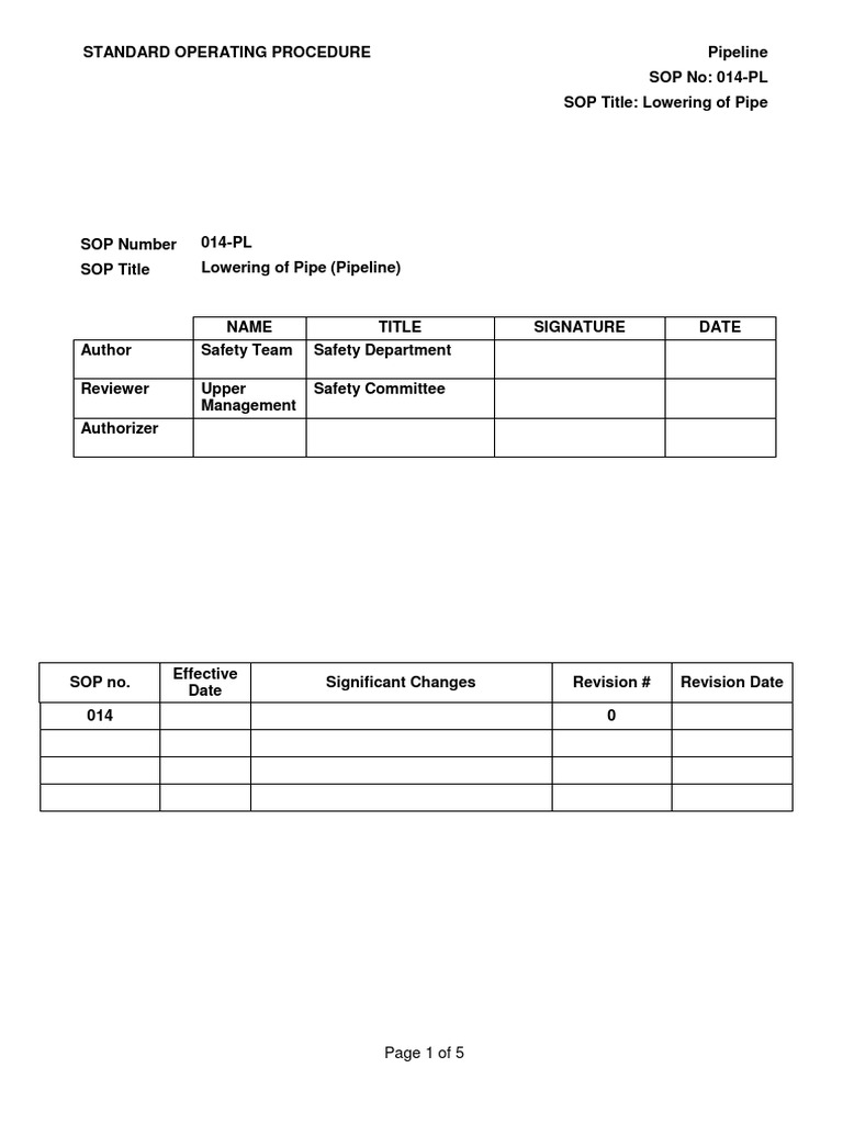 Lowering the Line: A Standard Operating Procedure for Safely Installing ...