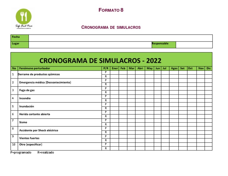 Cronograma Simulacros-1 | PDF