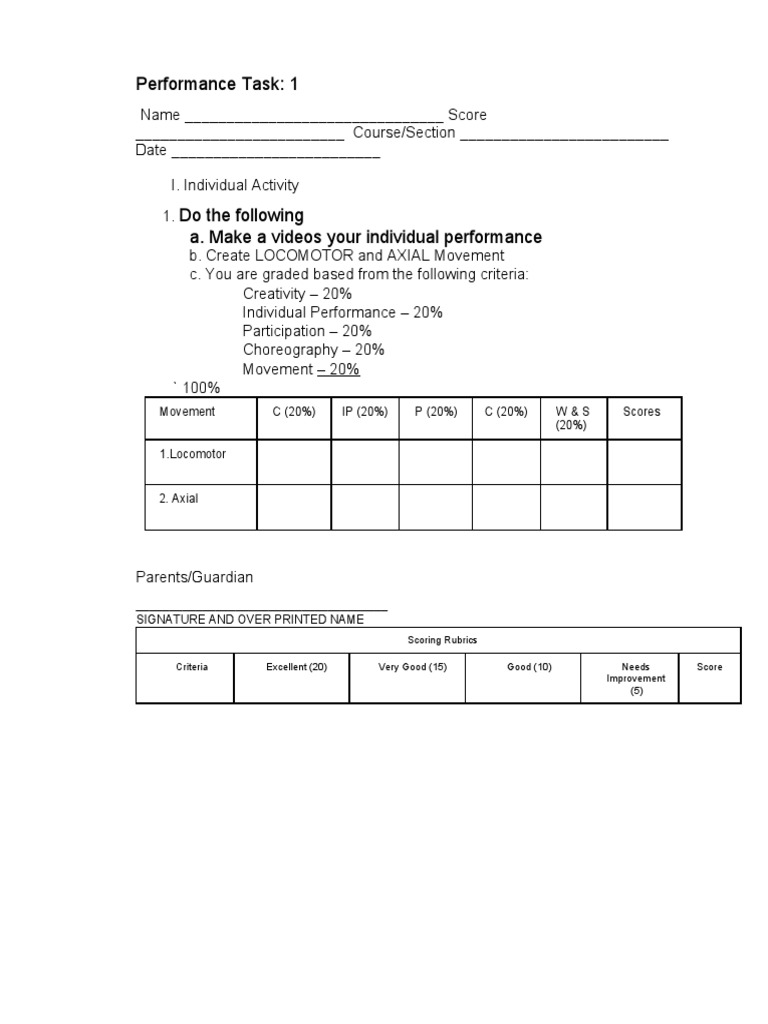 Performance Task 1 PE2 | PDF | Cognition | Cognitive Science