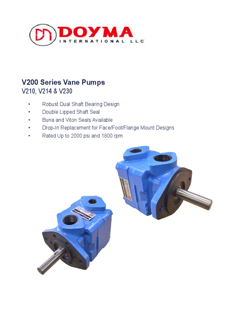 VICKERS V200 Series Brochure | PDF | Pump | Machines