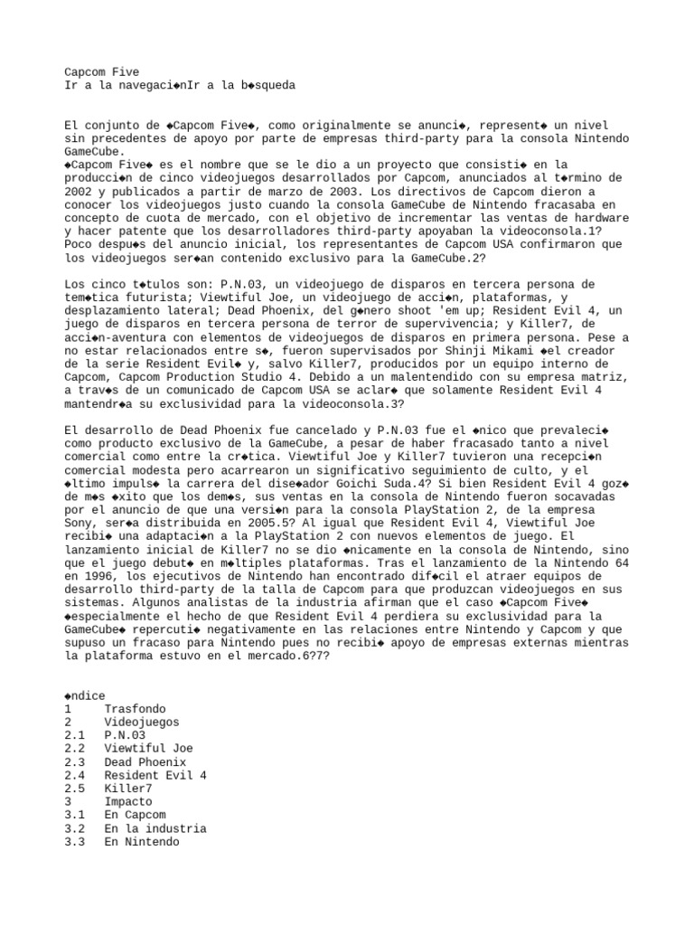 Capcom Five | PDF | Realidad virtual | Desarrollo de videojuegos