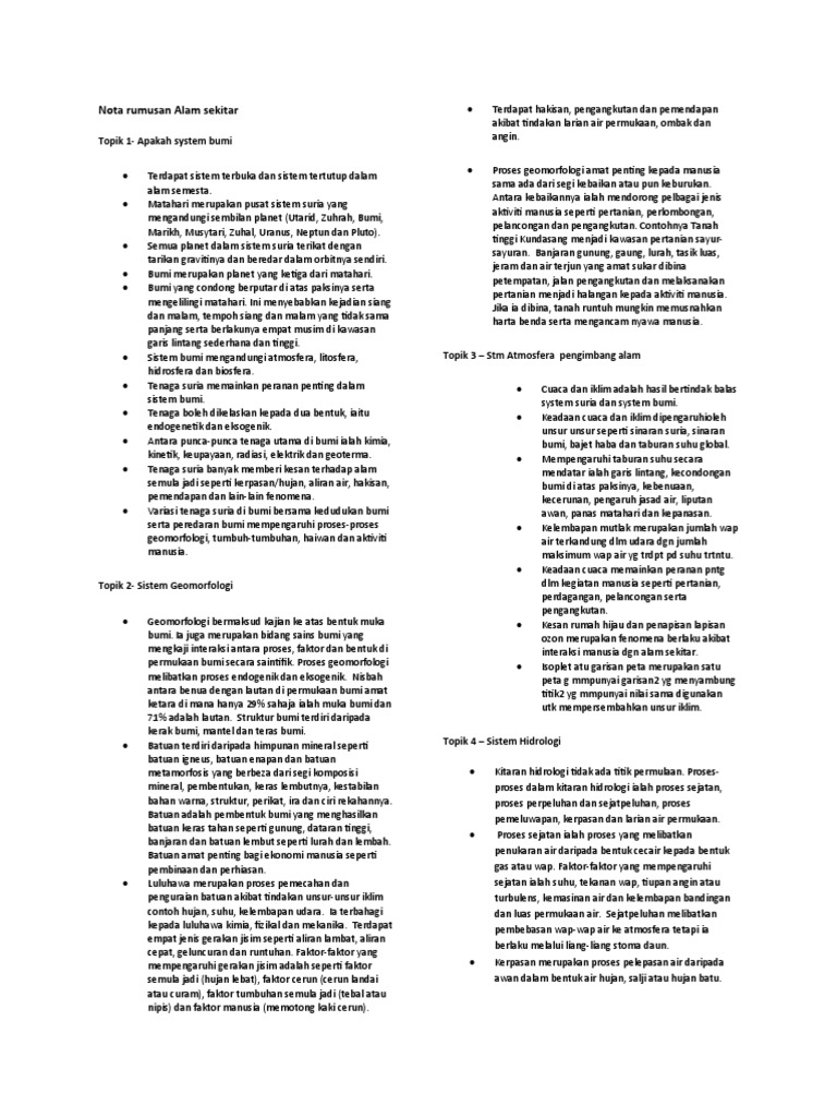 Nota Rumusan Alam Sekitar | PDF