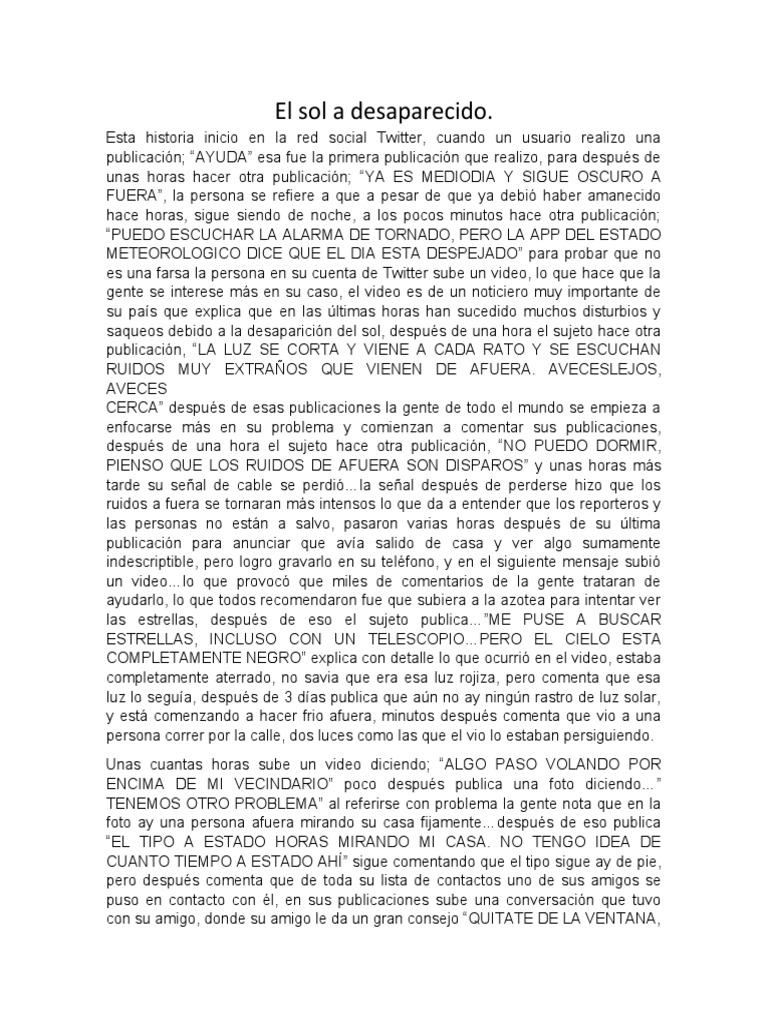 El Sol A Desaparecido | PDF