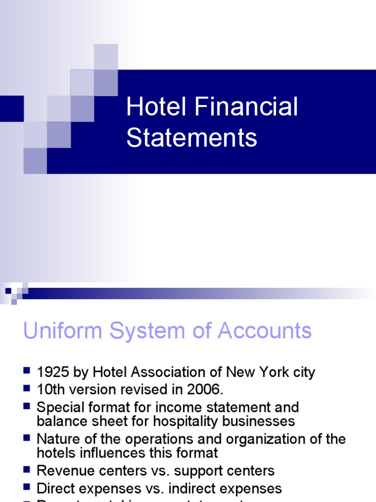Hotel Financial Statements | PDF | Expense | Income Statement