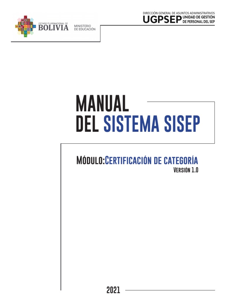 Manual Sisep Certificacion de Categoria | PDF