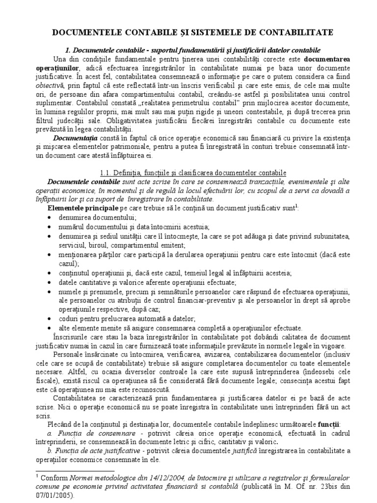 Documentele Contabile Si Sistemele de Ate | PDF