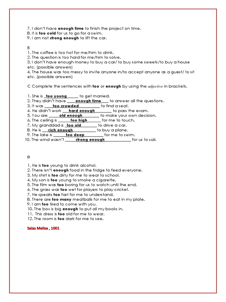 Tooenough, Salas Melisa | PDF