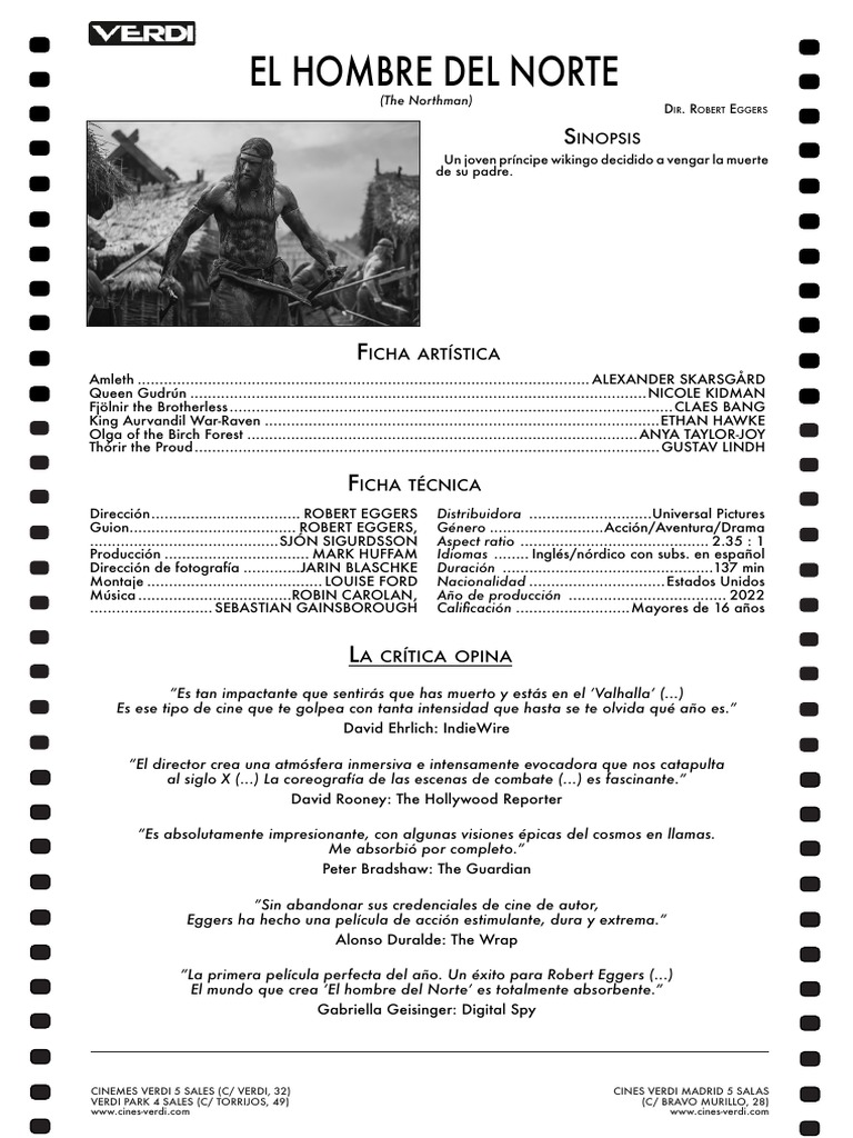 El Hombre Del Norte: Inopsis | PDF