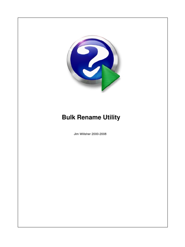 Bulk Rename Utility - Manual | PDF