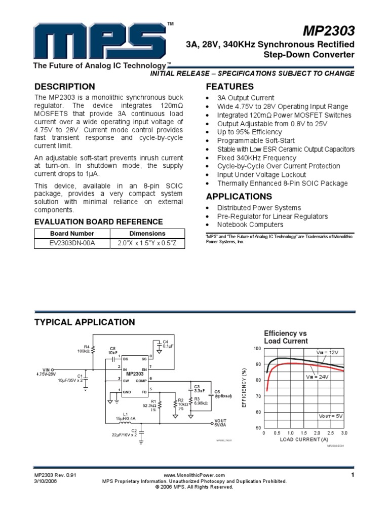 MP2303 | PDF | Capacitor | Rectifier