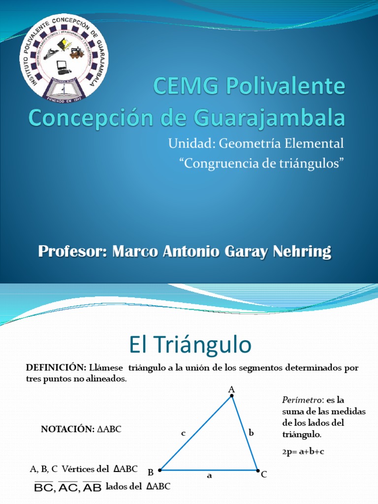 Presentación Generalidades de Triangulos | PDF | Triángulo | Axioma