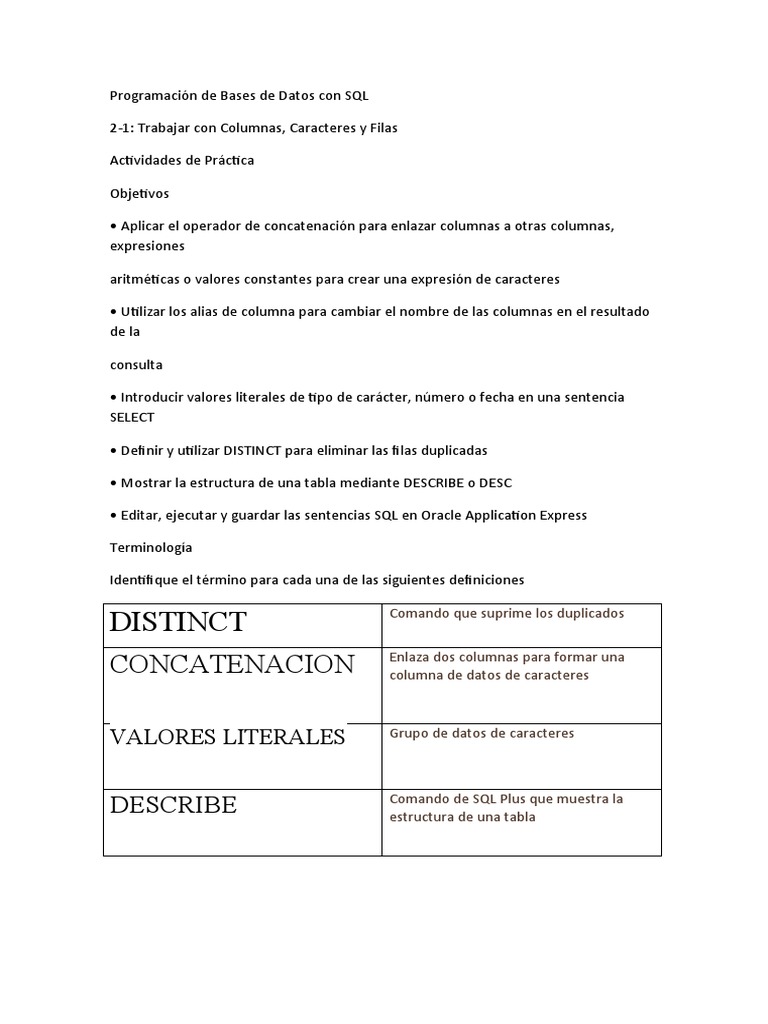 Programación de Bases de Datos Con SQL | Descargar gratis PDF | SQL ...