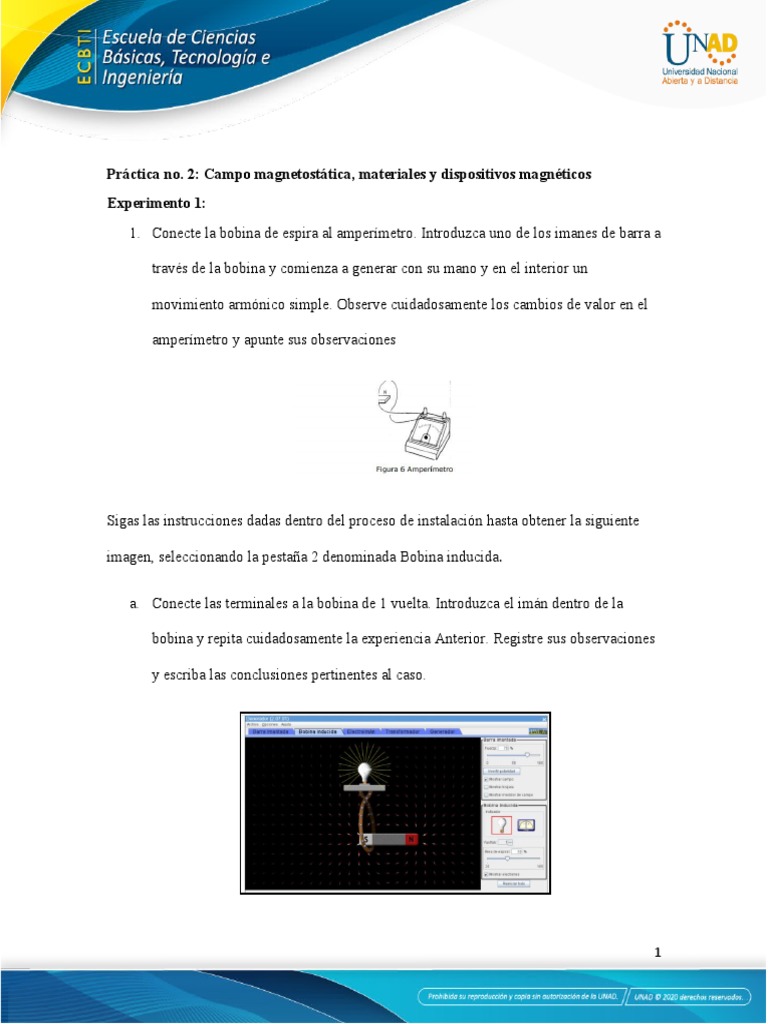 Practica 2 Electro | PDF | Imán | Corriente eléctrica