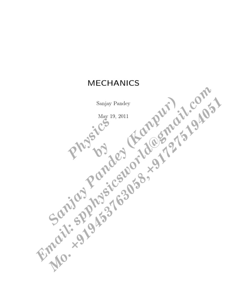 Mechanics For IIT-JEE/AIEEE/AIPMT by Sanjay Pandey | PDF | Observational Error | Euclidean Vector