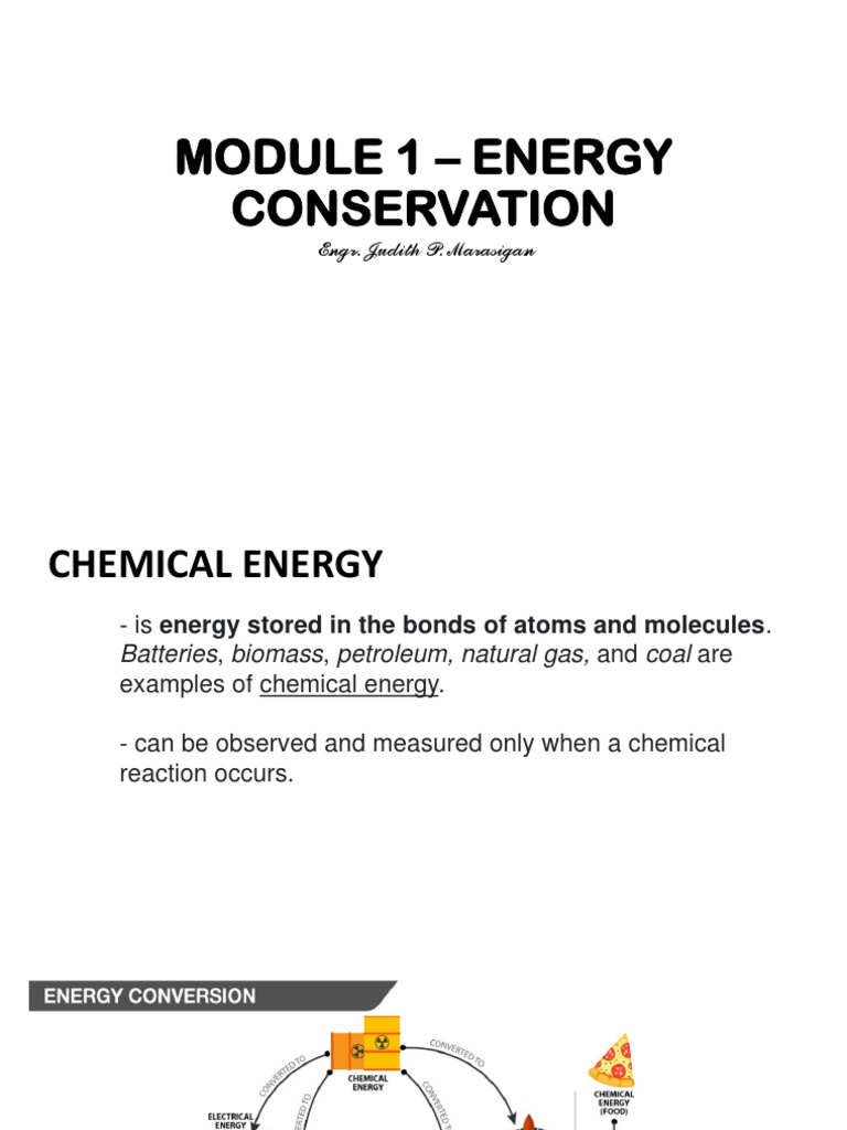 Module 1 ENERGY CONVERSION | PDF | Kinetic Energy | Potential Energy
