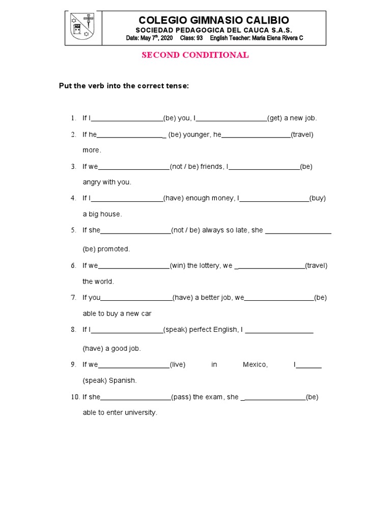 Second Conditional Exercises | PDF