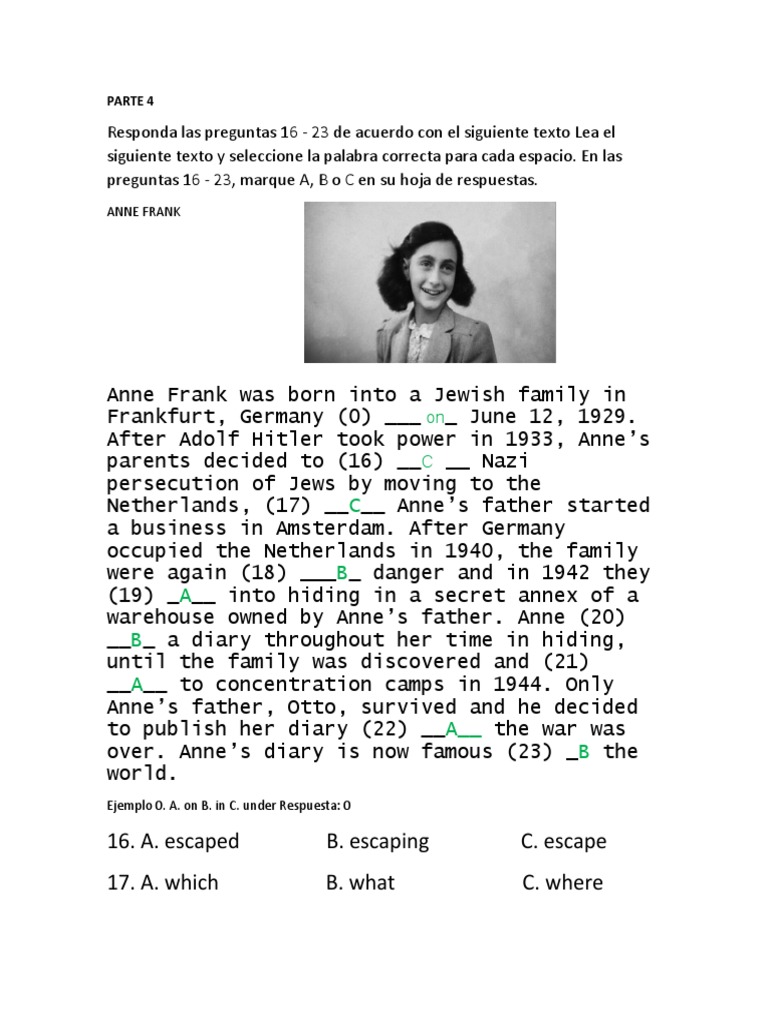 The Life and Diary of Anne Frank: A Passage Describing Her Time in ...