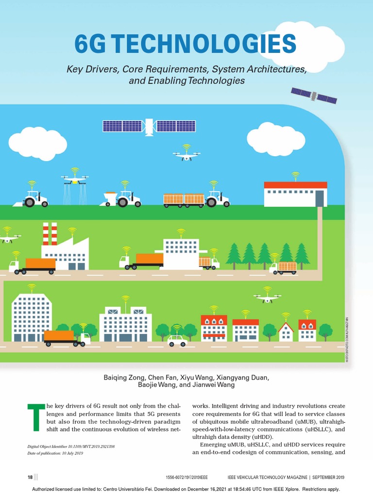 6G Technologies Key Drivers Core Requirements System Architectures and ...