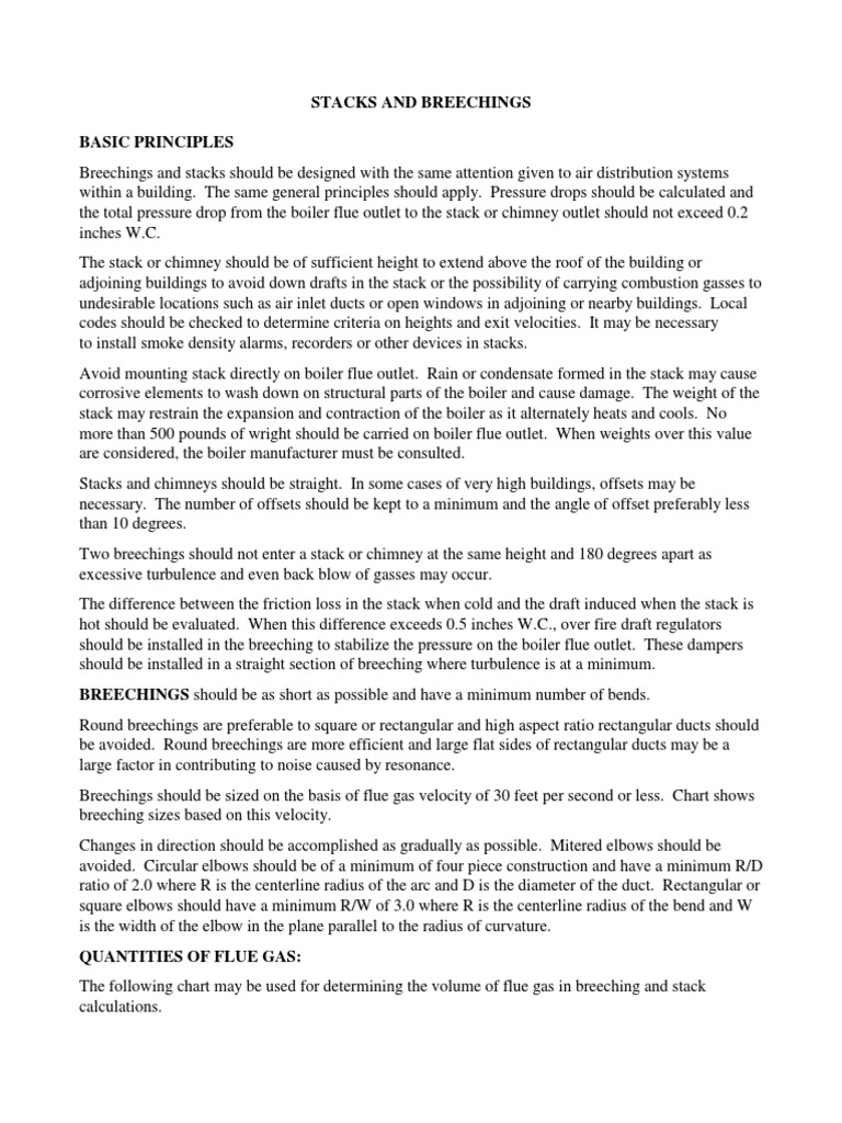 Stacks and Breechings Basic Principles | PDF | Chimney | Boiler