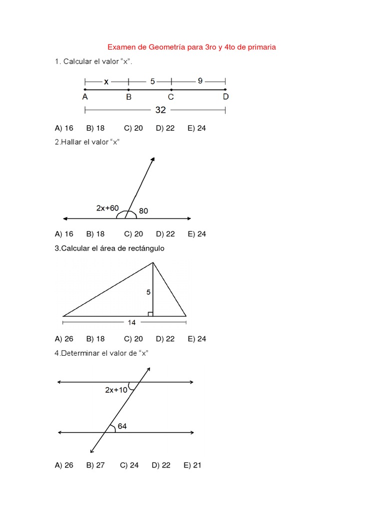 Problemas de Geometría para 3ro y 4to de Primaria | PDF