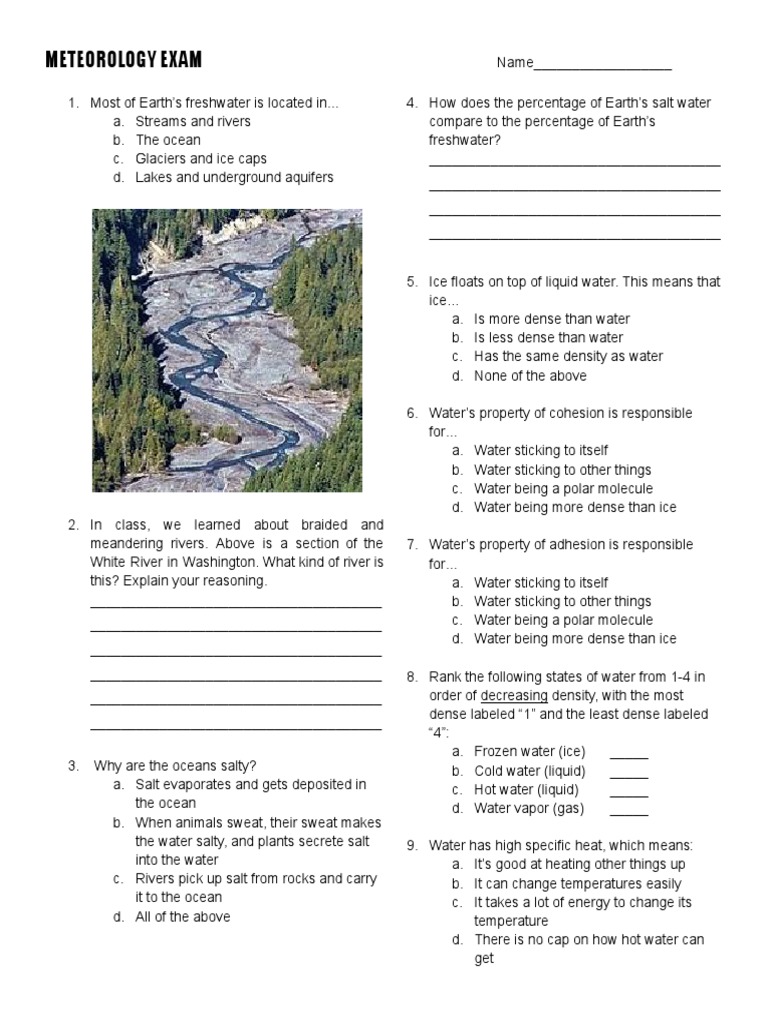 3b Exam Unit 5 - Meteorology | PDF