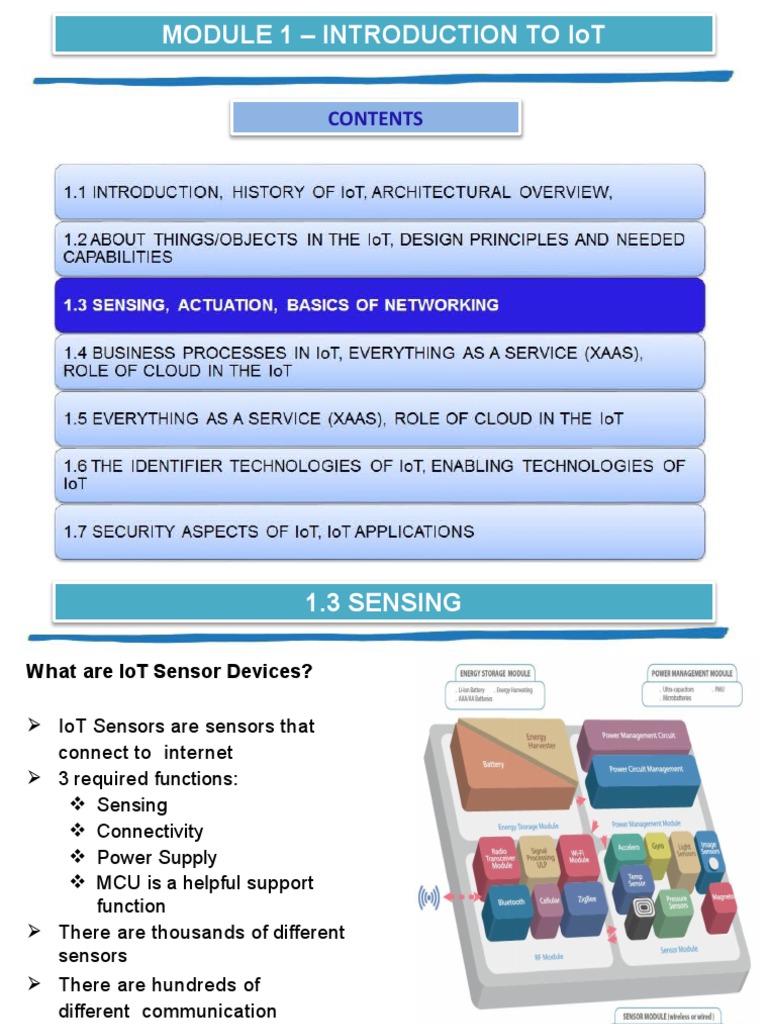 Module 1 - Introduction To Iot | PDF | Actuator | Computer Network